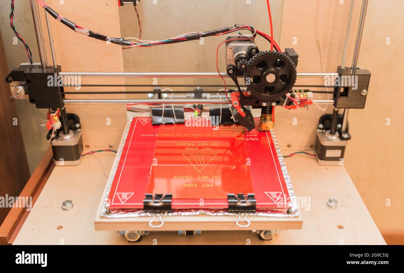 self made 3d modern electronic three dimensional printer Stock Photo ...