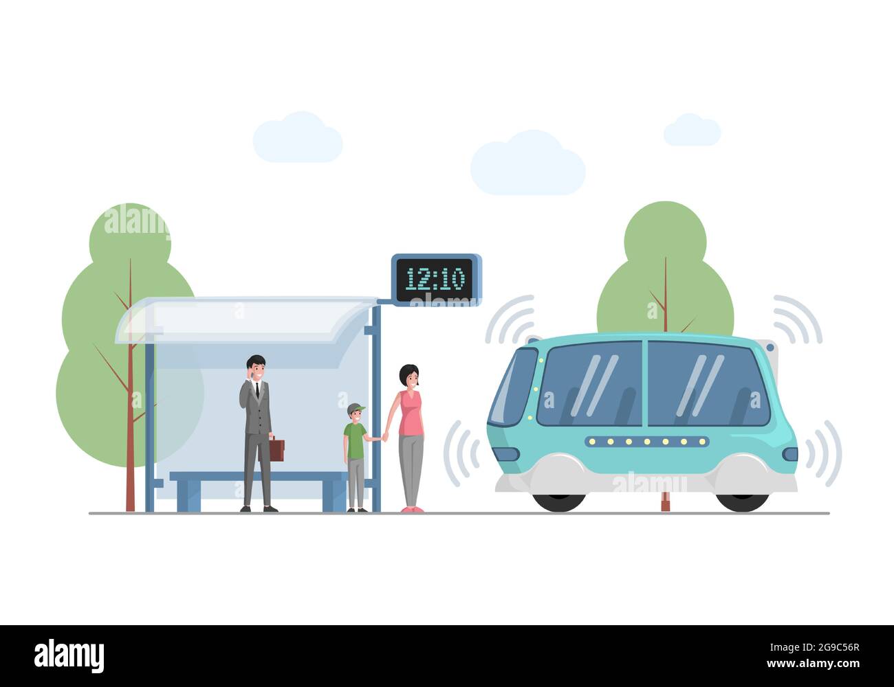 Future public express transport in city vector flat illustration ...