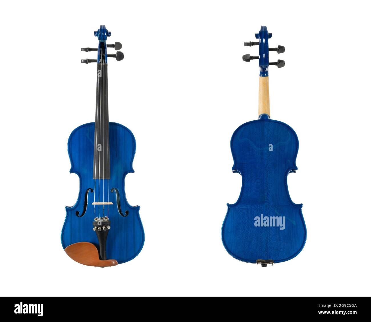 blue wooden violin isolated on white background Stock Photo - Alamy