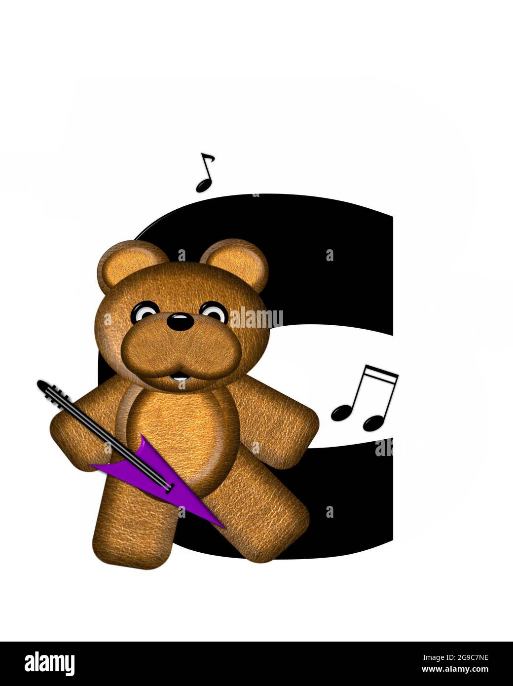 The letter C, in the alphabet set "Teddy Guitar Music," is black. Teddy ...