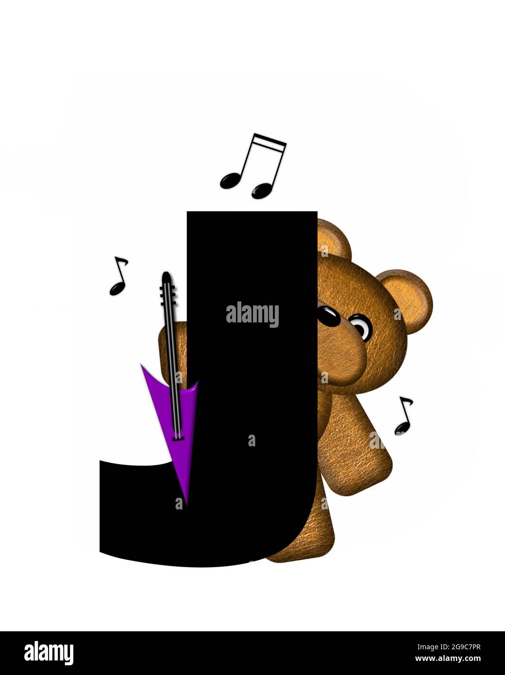 The letter J, in the alphabet set "Teddy Guitar Music," is black. Teddy ...