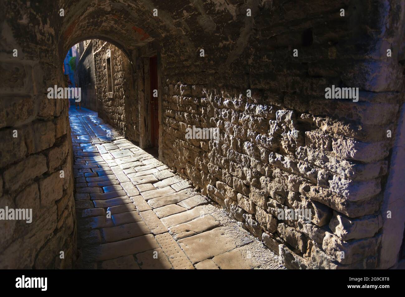 Street in the old, town of Split, Dalmatia, Croatia Stock Photo - Alamy