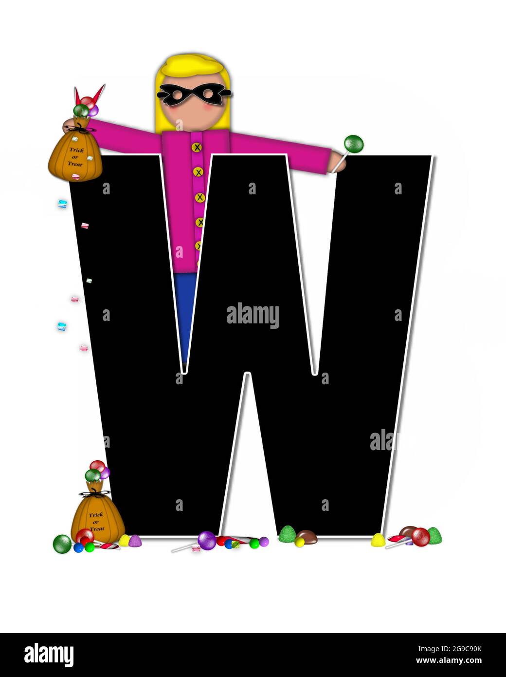The letter W, in the alphabet set "Children Trick or Treat" is ...