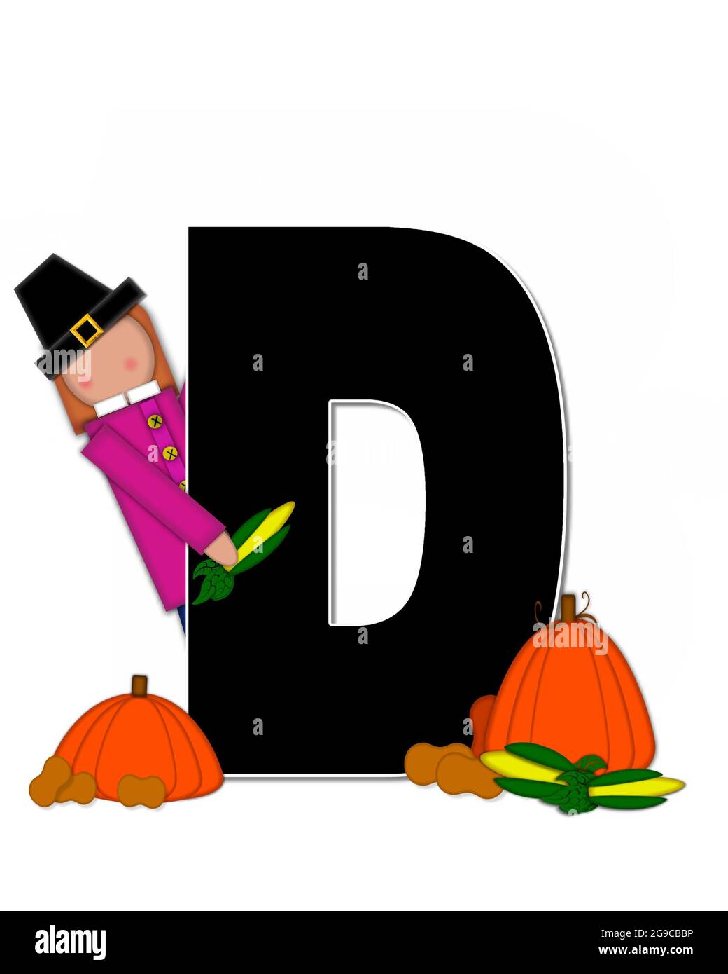 The letter D, in the alphabet set "Alphabet Children Thansgiving," is ...