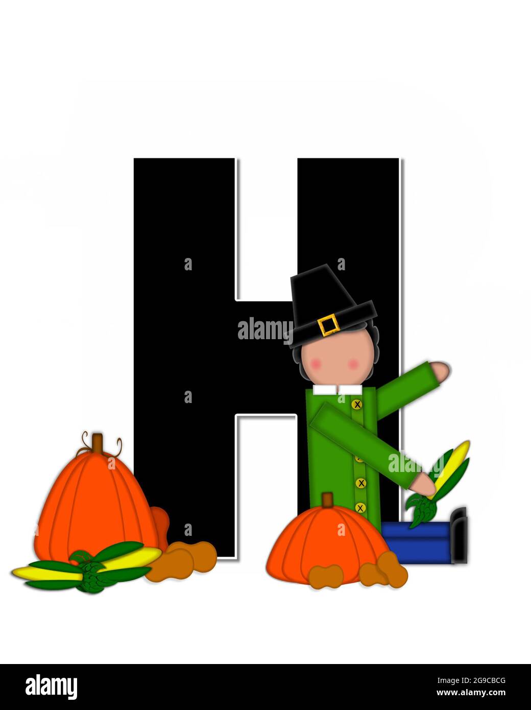 The letter H, in the alphabet set "Alphabet Children Thansgiving," is ...
