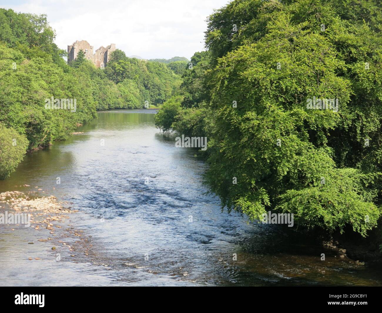 A view along the River Teith taken from the 16th century Bridge of ...