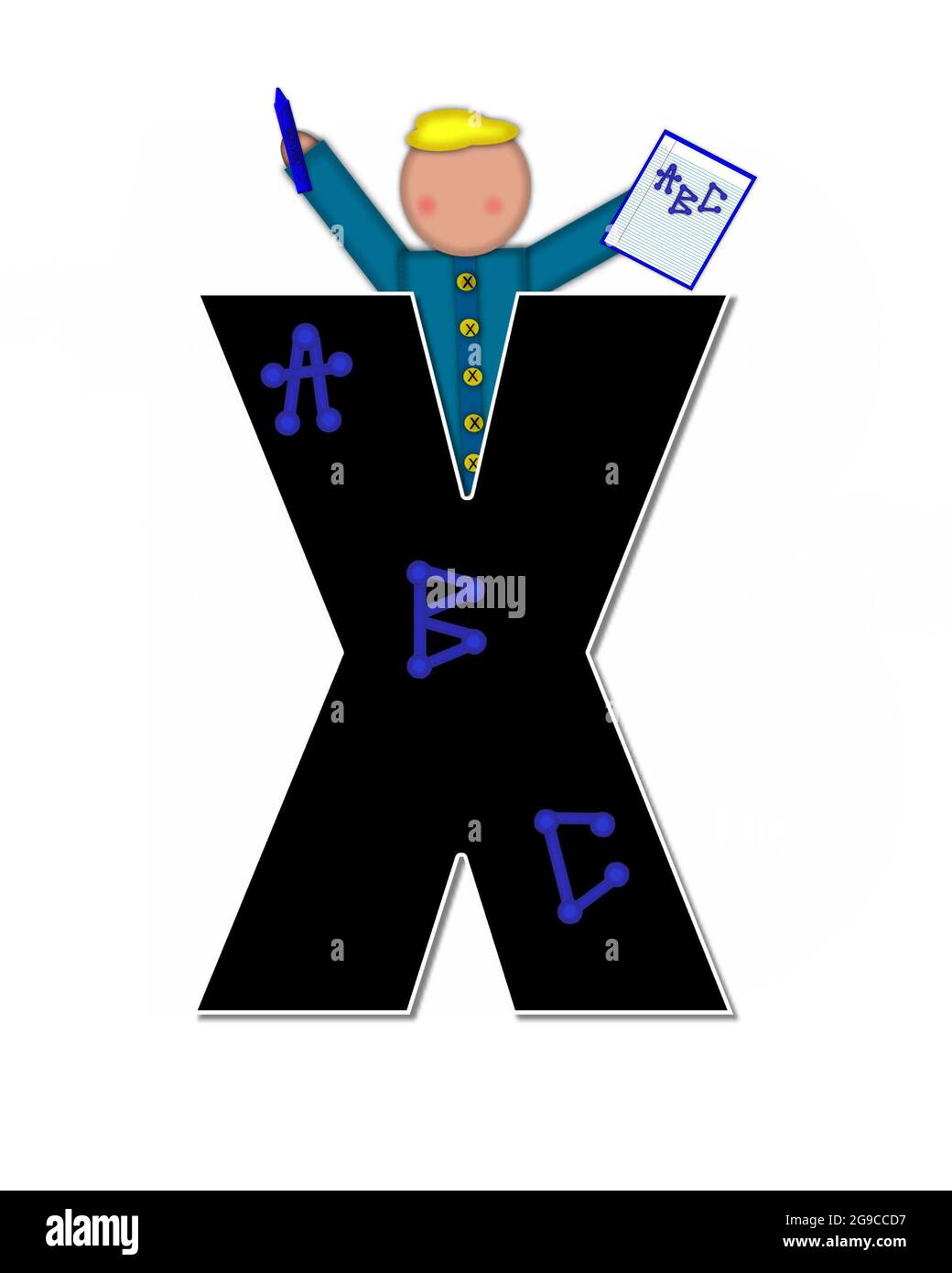 The letter X, in alphabet set "Children ABCs" is black. Letters are ...