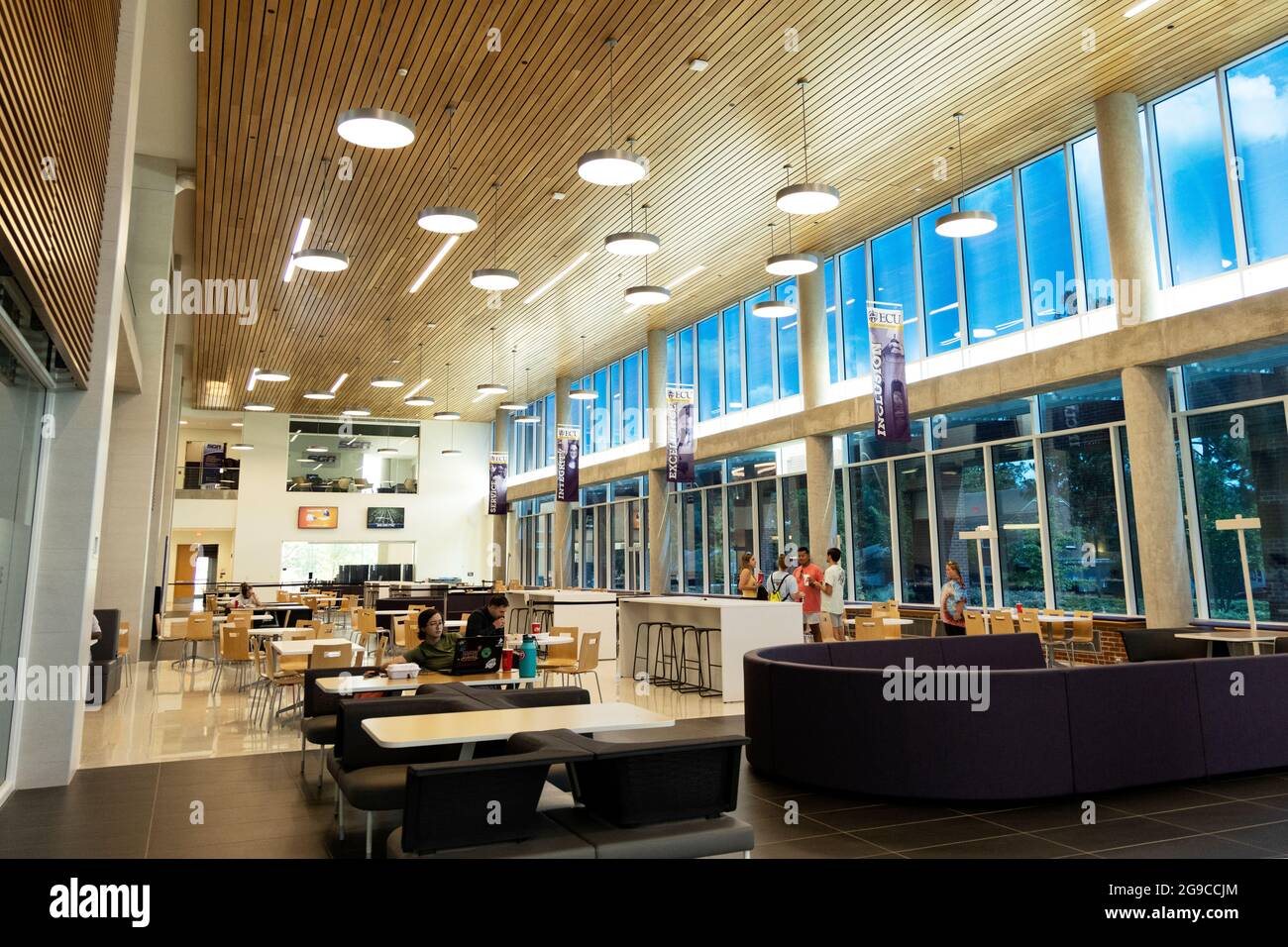 Inside the new student center on the campus of East Carolina University ...