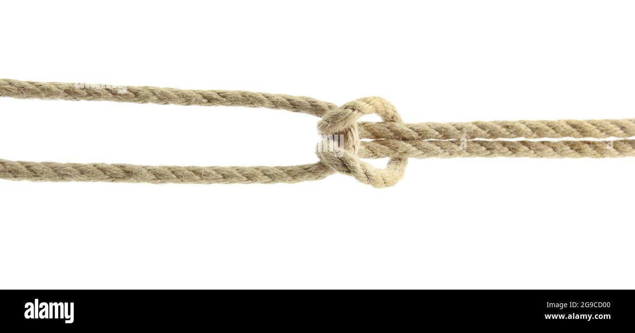 rope with knot, isolated on white Stock Photo - Alamy