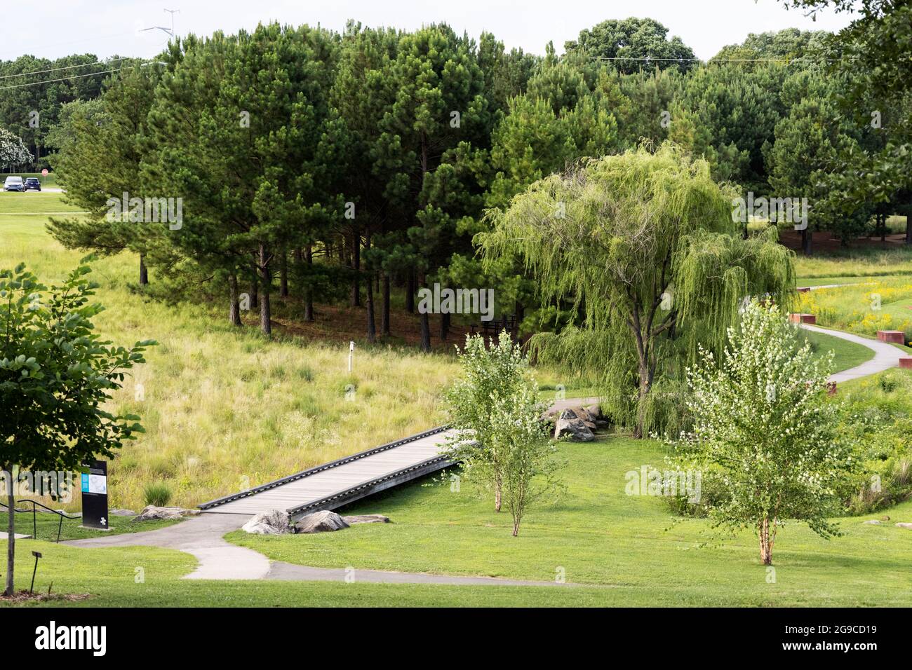 A boardwalk crosses through the Ann and Jim Goodnight Park at the North ...