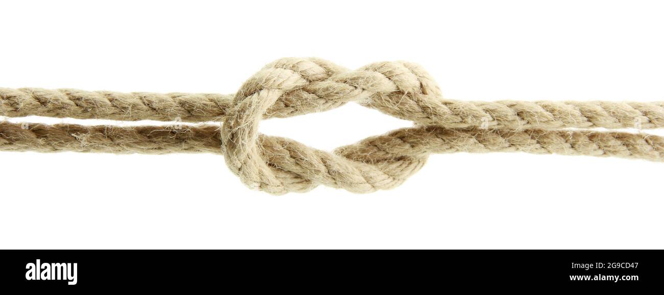 rope with knot, isolated on white Stock Photo - Alamy