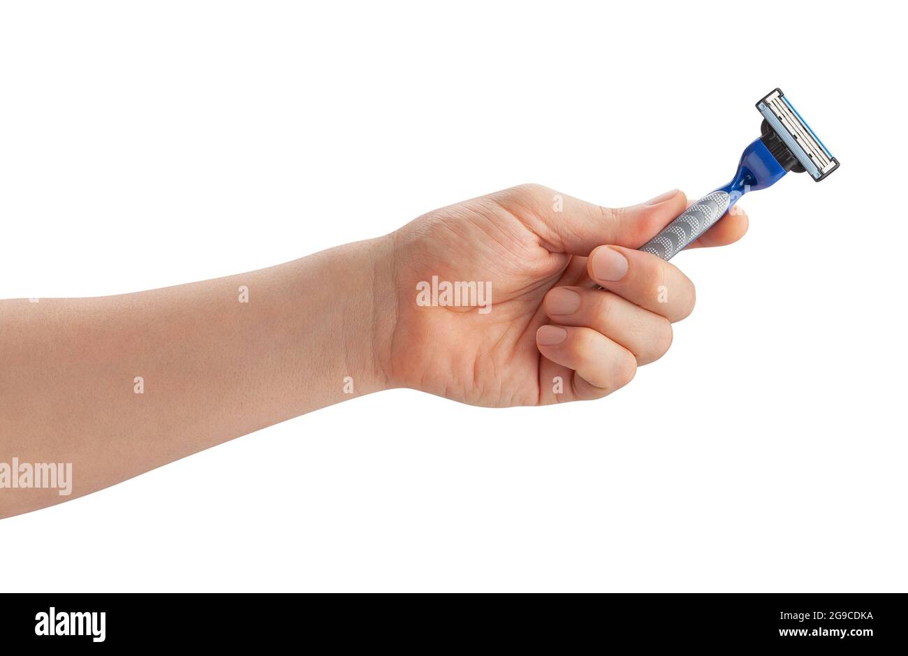 razor in hand path isolated on white Stock Photo - Alamy