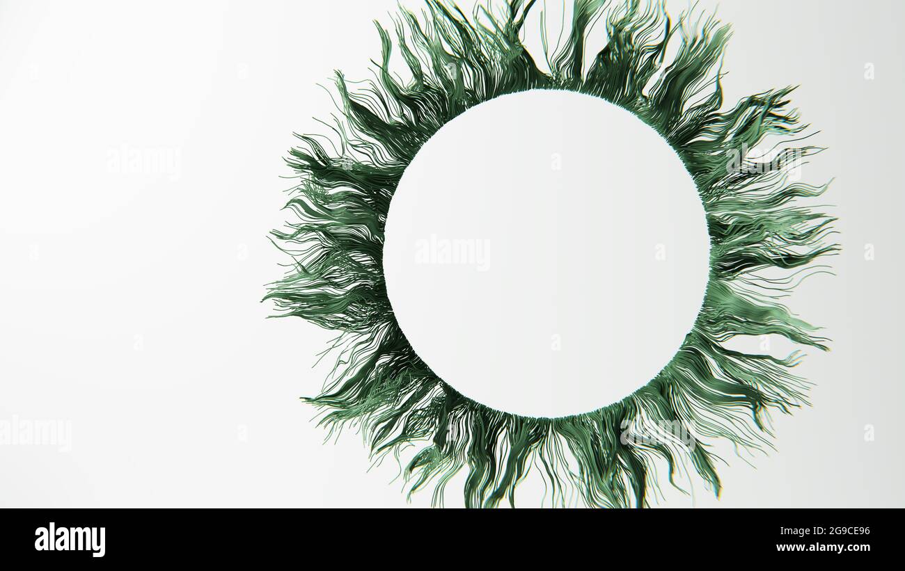 3D illustration of countless threads forming a round frame Stock Photo ...