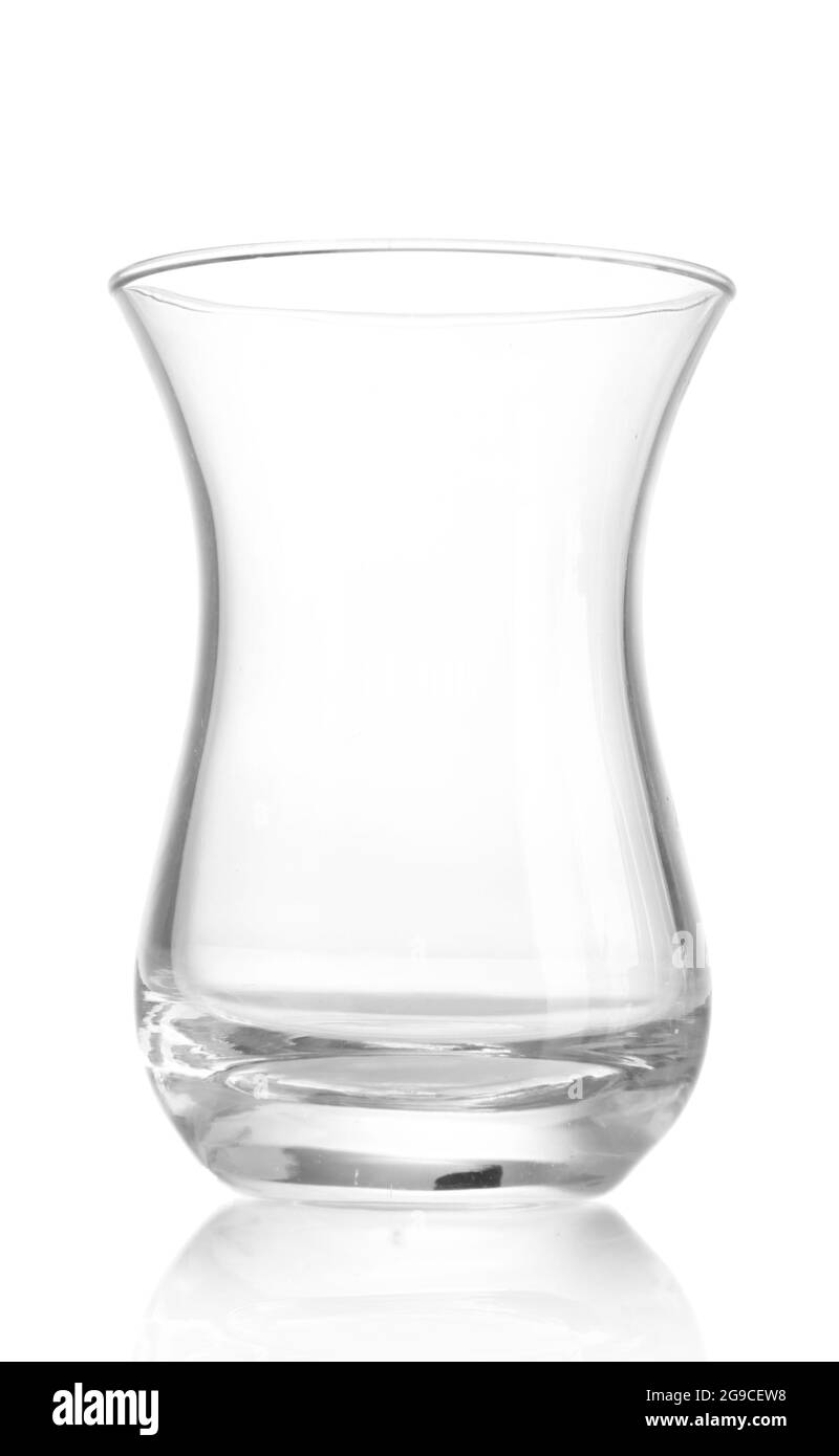 empty glass for Turkish tea, isolated on white Stock Photo - Alamy
