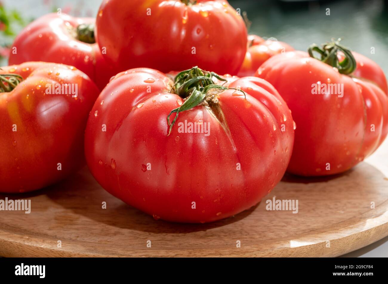 Tasty big ripe french tomatoes from Provence ready to eat in healthy ...