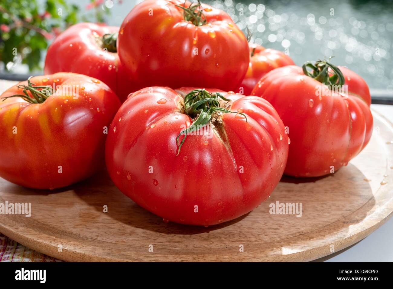 Tasty big ripe french tomatoes from Provence ready to eat in healthy ...