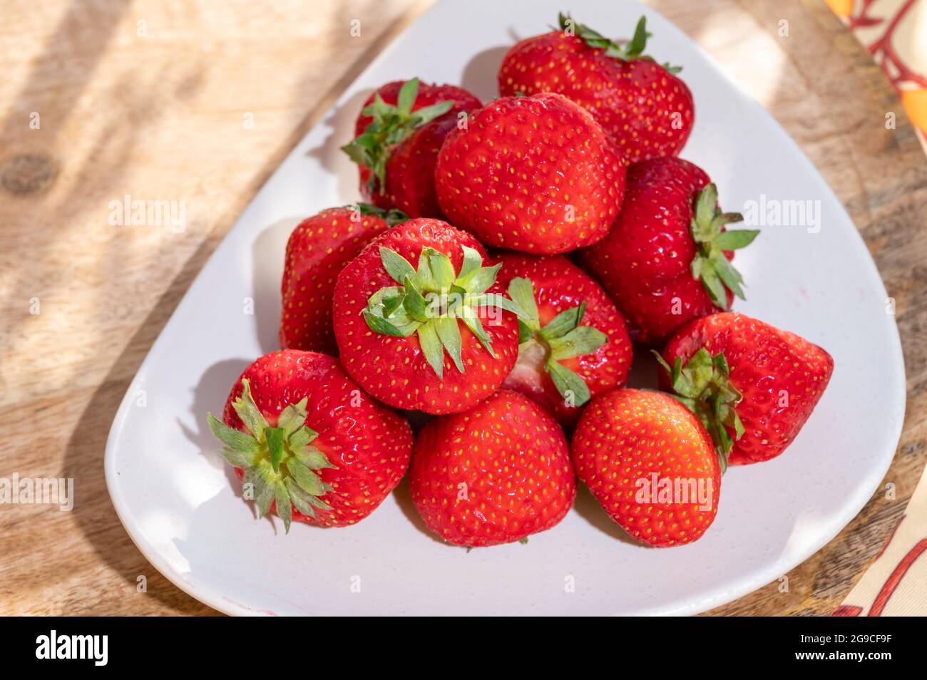 New harvest of fresh ripe sweet red strawberry in Provence, France ...