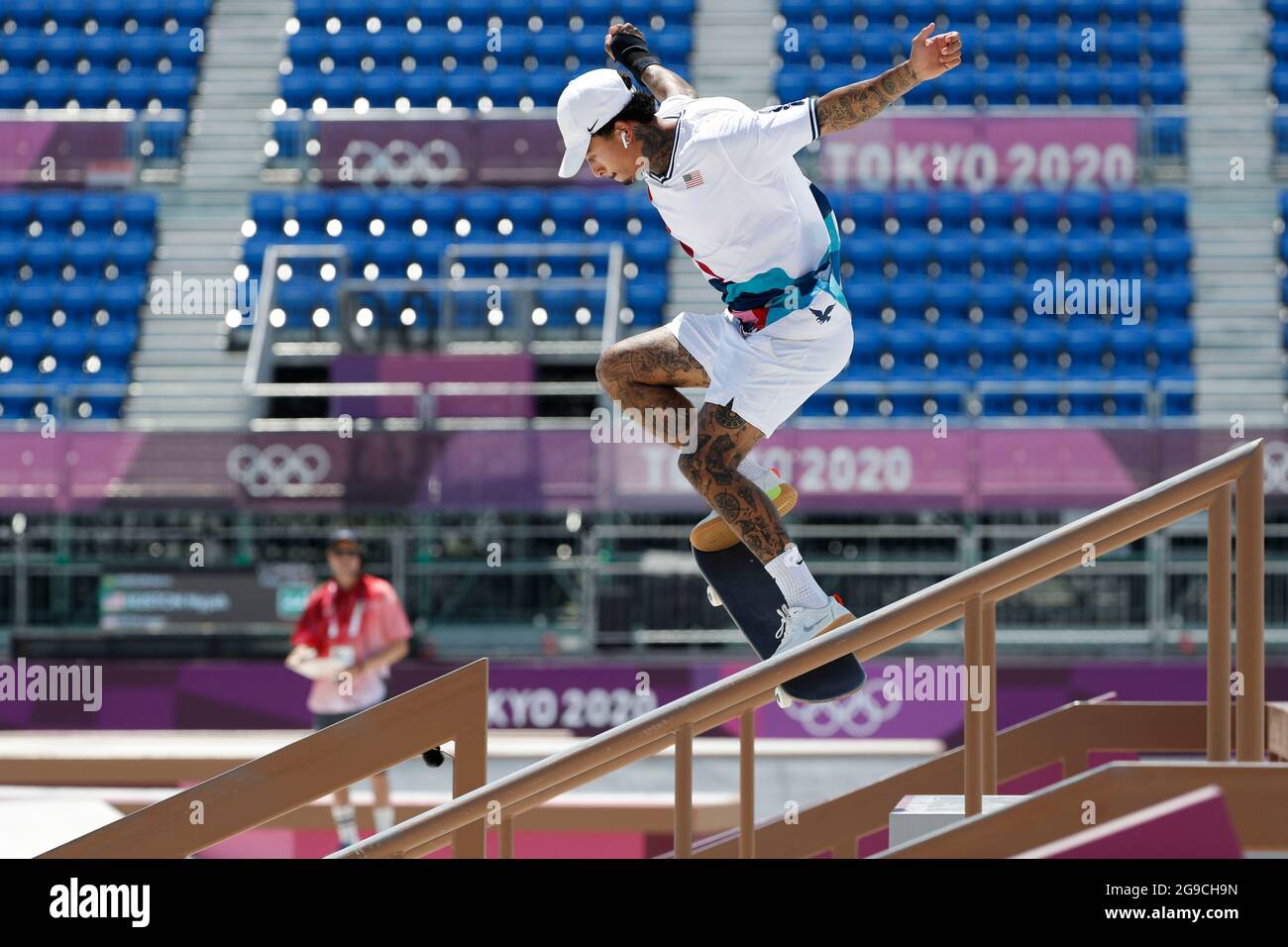 Tokyo, Japan. 25th July, 2021. Nyjah Huston (USA) competes in mens ...
