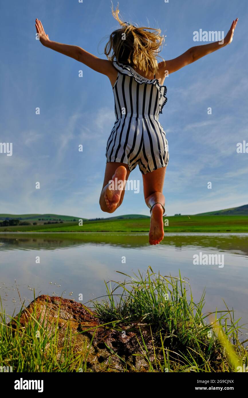 Jumping into the lake hi-res stock photography and images - Alamy