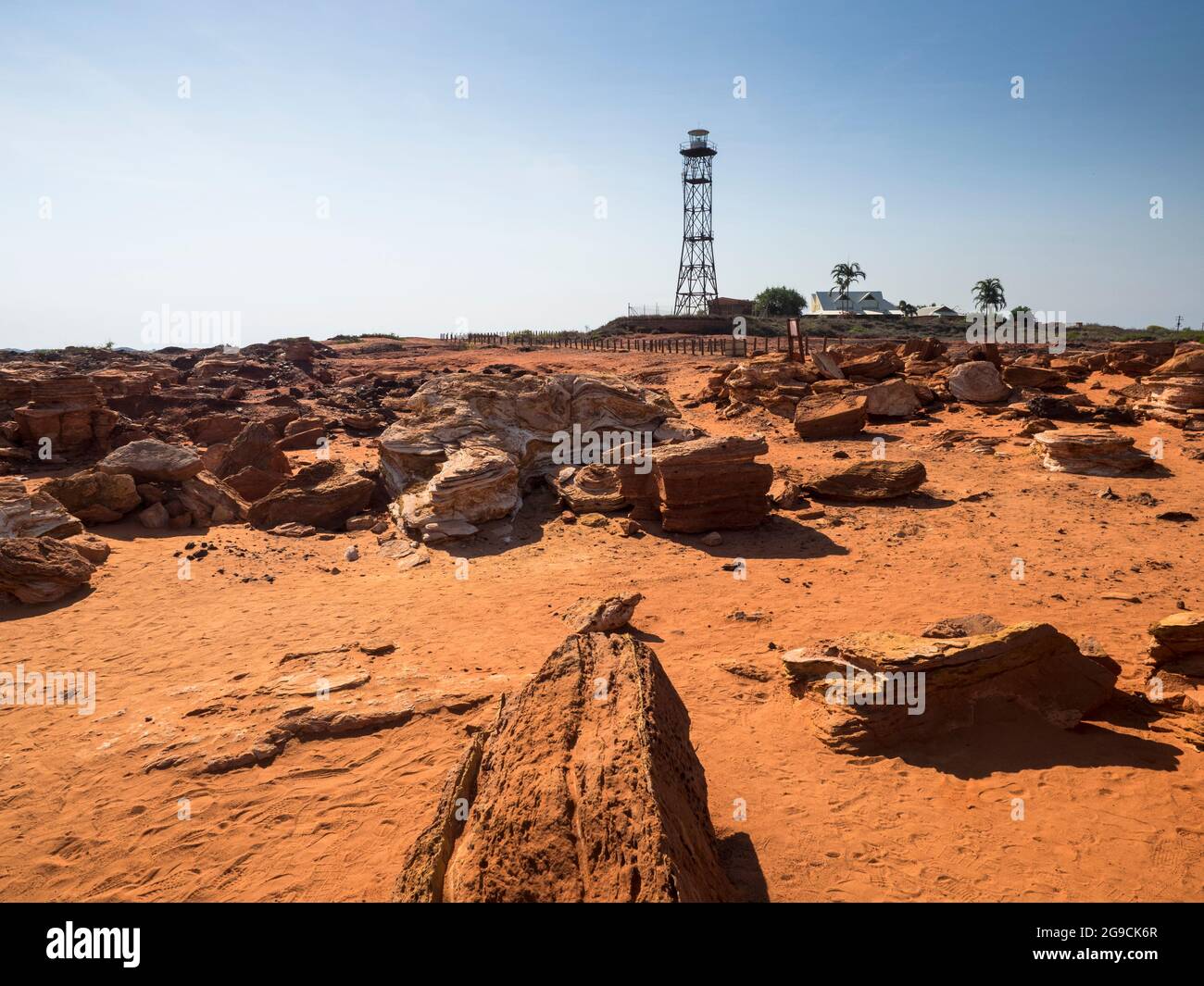 Gantheaume Point lighthouse tower, Broome, Kimberley, Western Australia ...