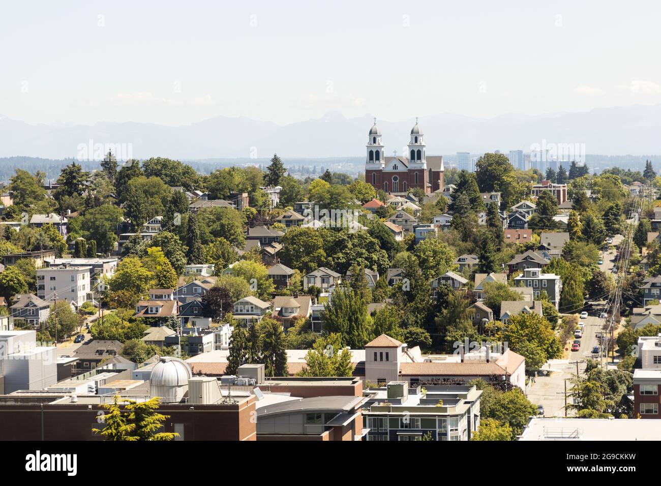 A view of the First Hill neighborhood and the Immaculate Conception ...