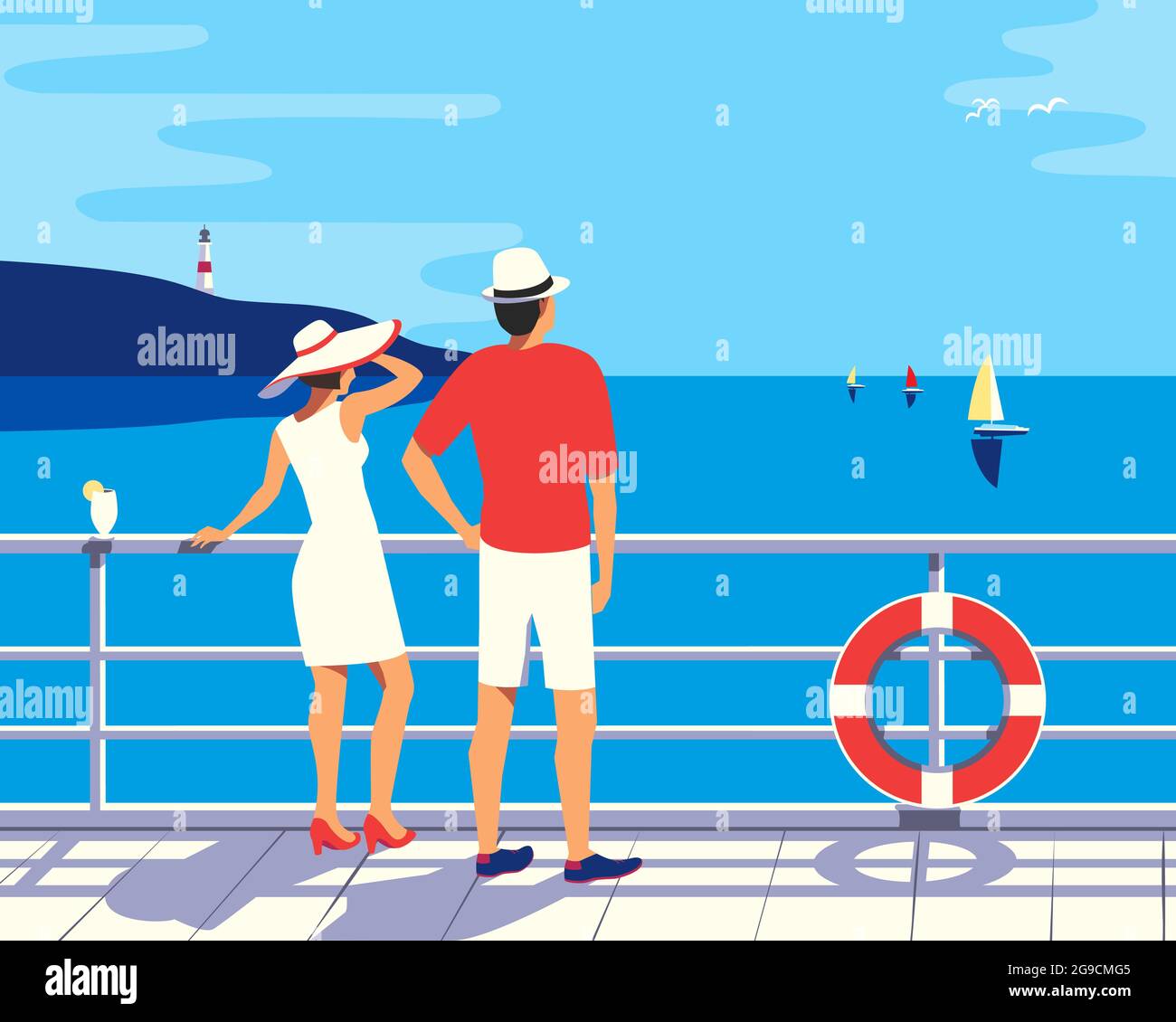 Couple and sea Stock Vector Images - Alamy