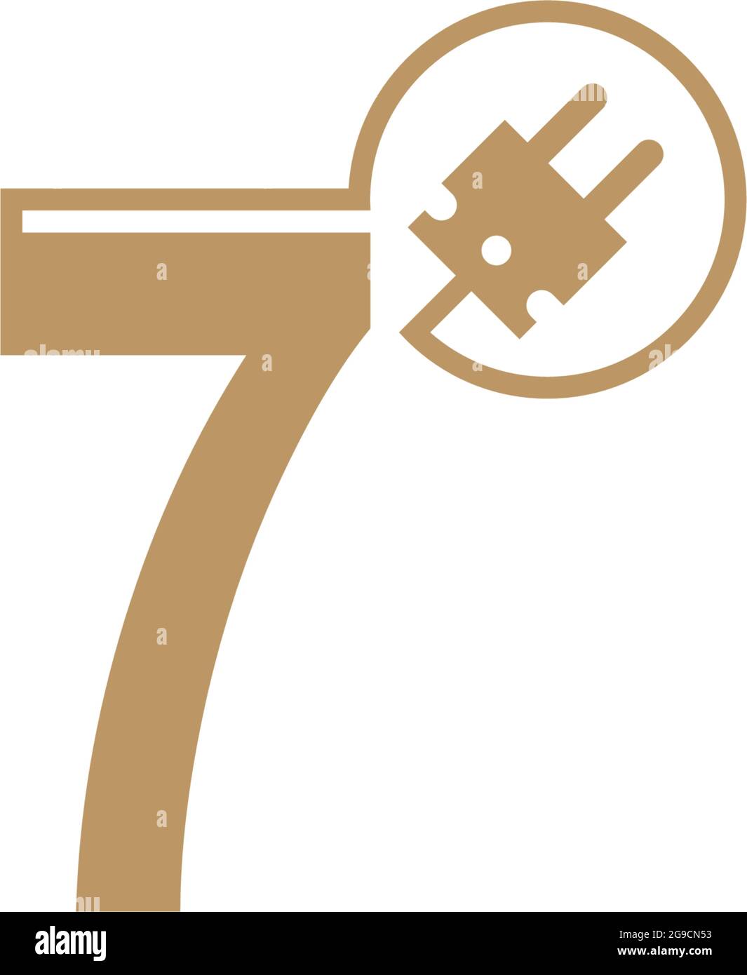 Power cable forming Number 7 logo icon template vector Stock Vector ...