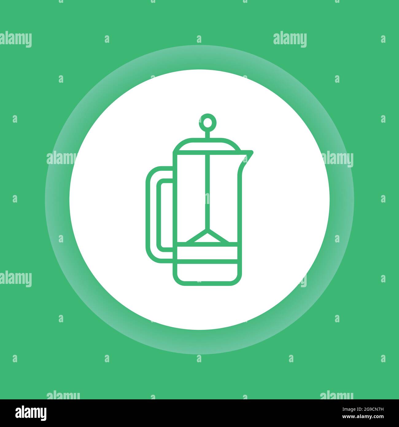 Reusable metal french press coffee and tea color button icon. Zero ...