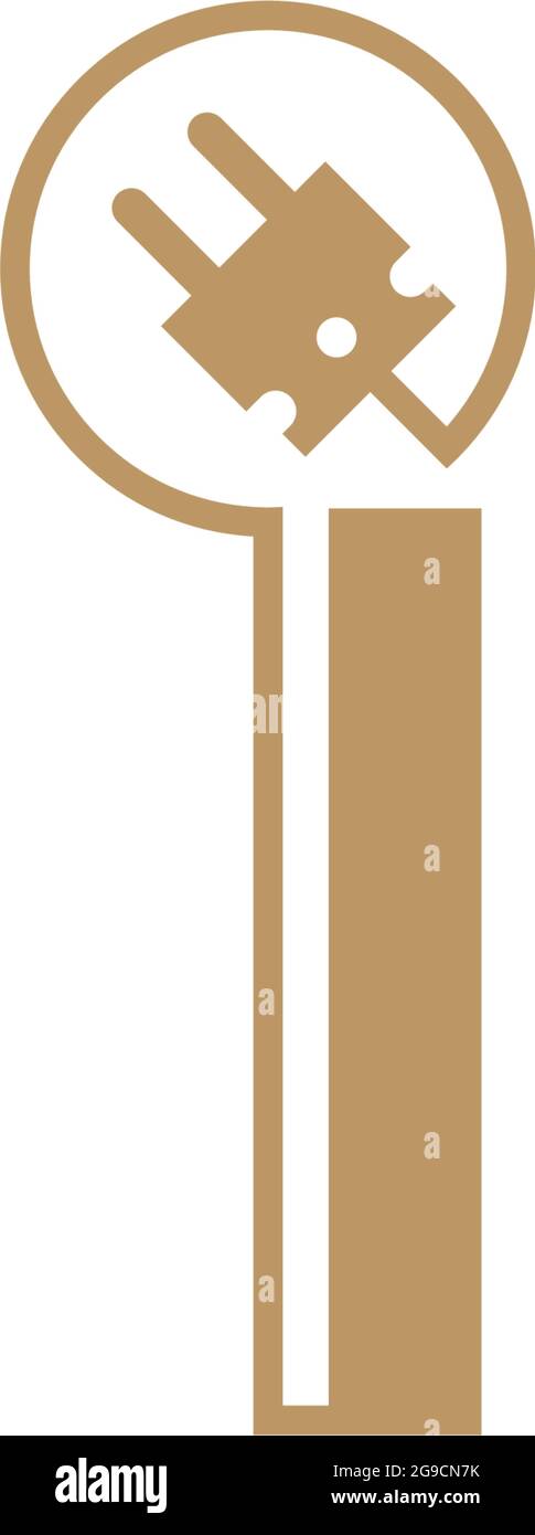 Power cable forming letter I logo icon template vector Stock Vector ...