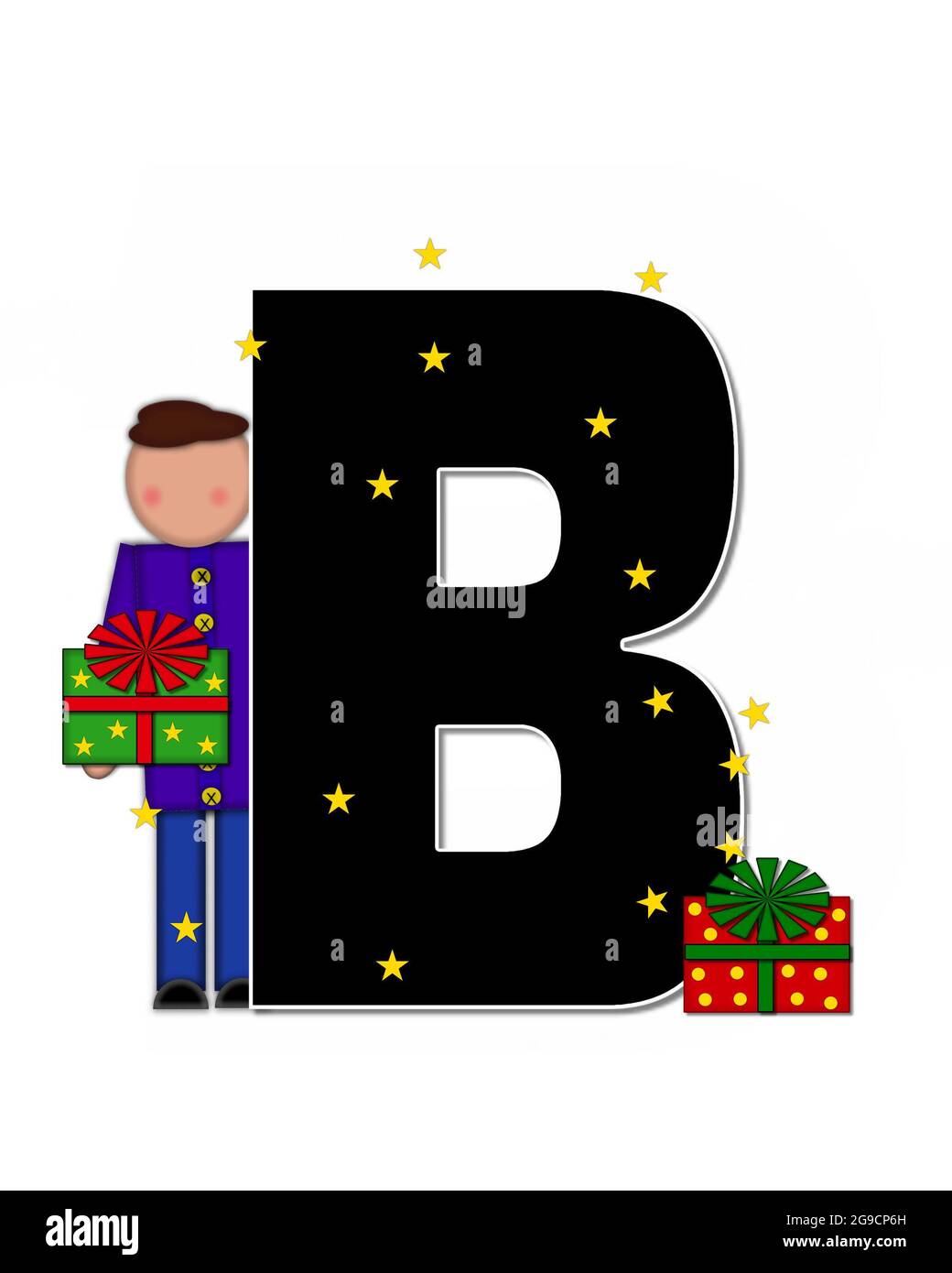 The letter B, in the alphabet set "Children Christmas Gift" is black ...