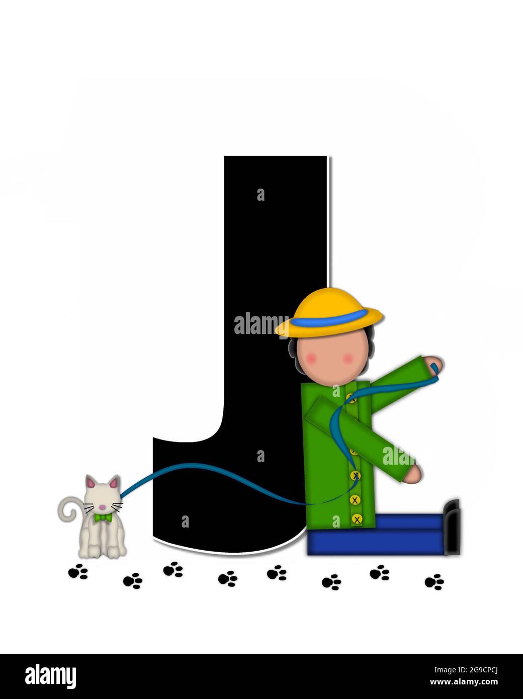 Cat footprints in white Cut Out Stock Images & Pictures - Alamy