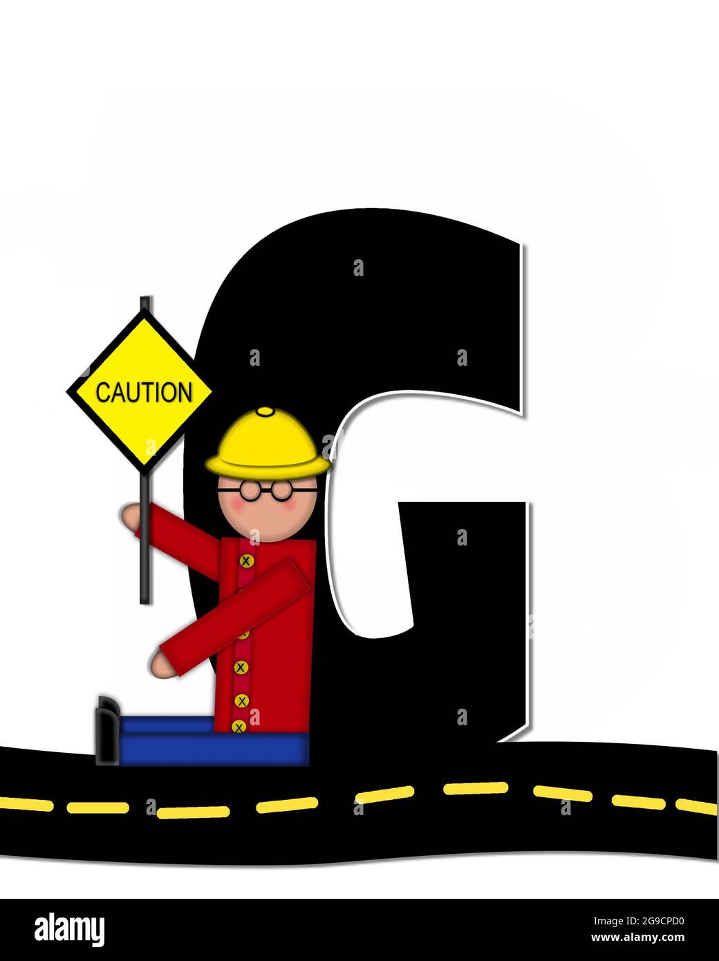 The letter G, in the alphabet set "Children Highway Construction," is ...