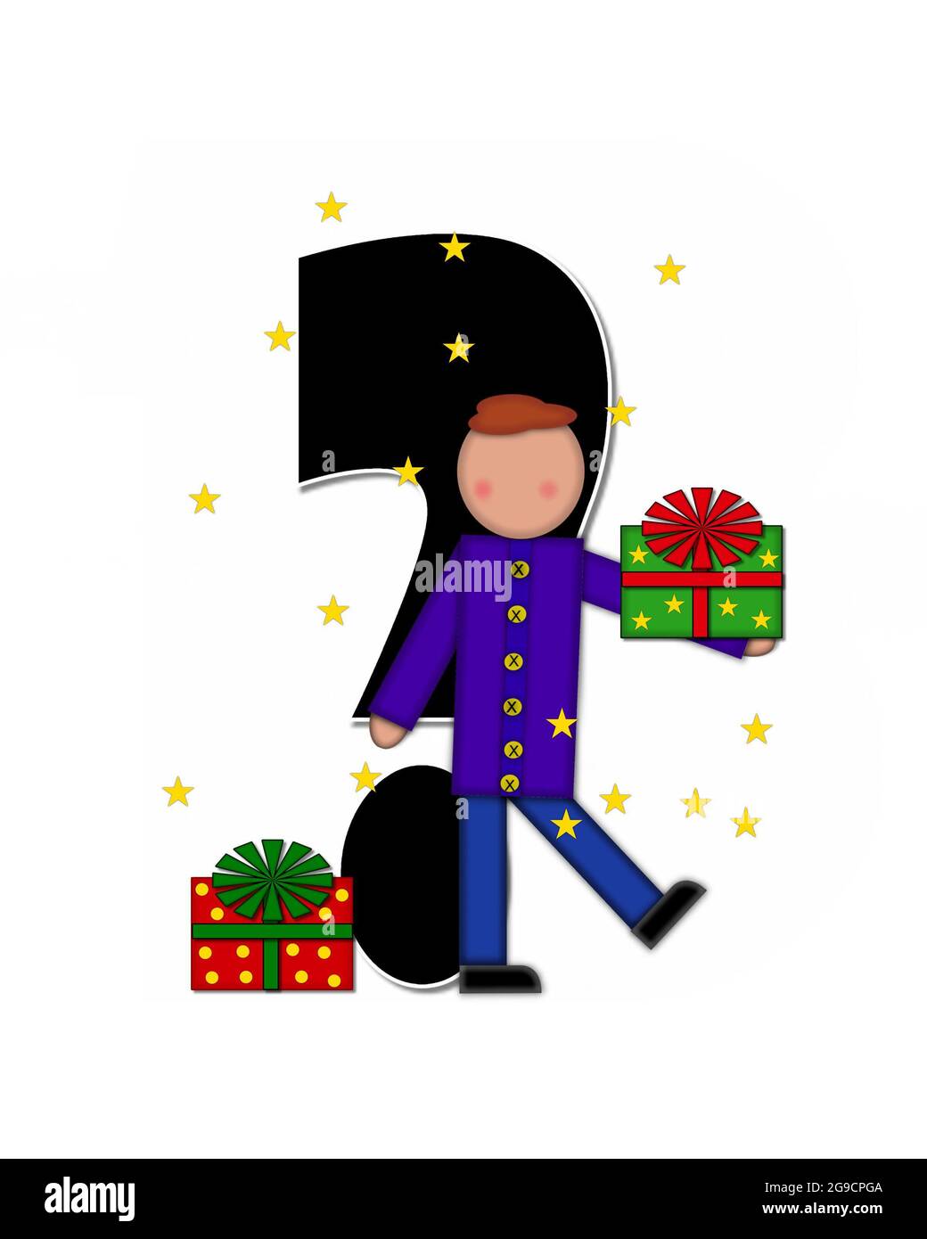 Question mark, in the alphabet set "Children Christmas Gift" is black ...