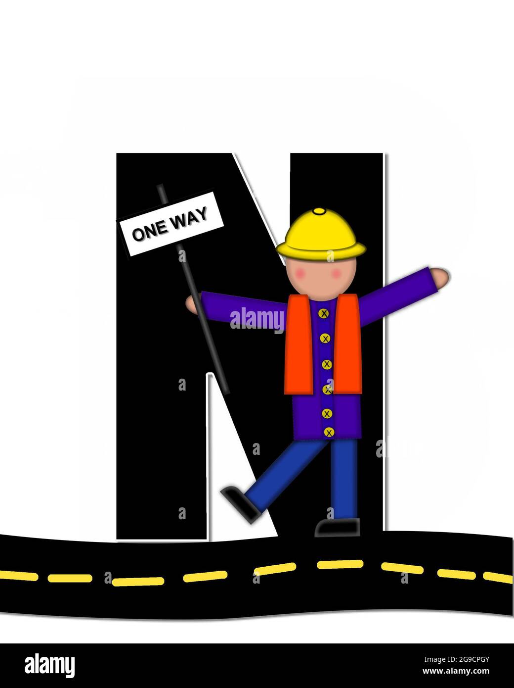The letter N, in the alphabet set "Children Highway Construction," is ...