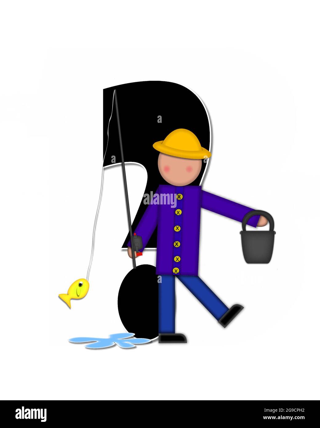 Question mark, in the alphabet set "Children Gone Fishing," is black ...