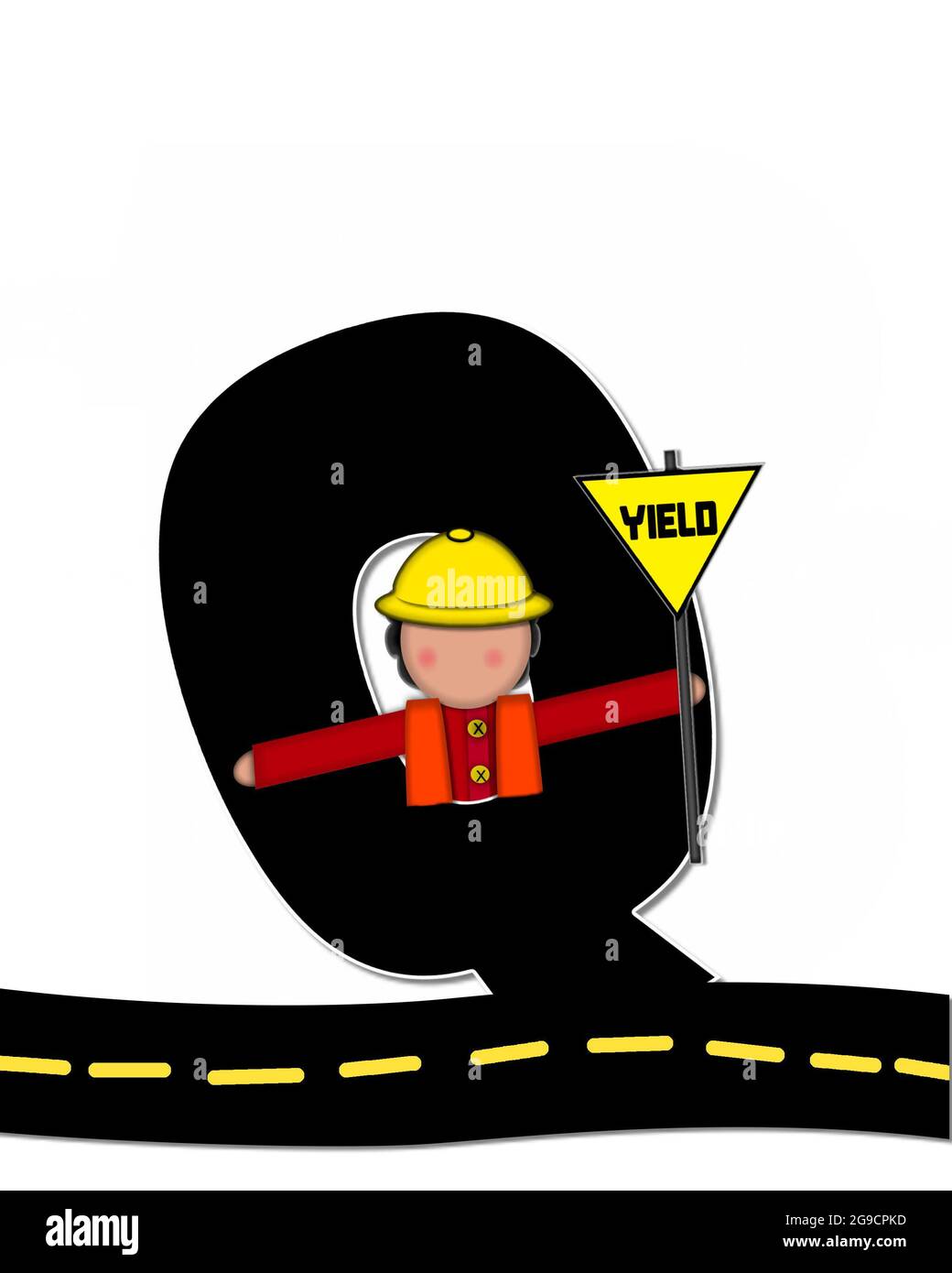 The letter Q, in the alphabet set "Children Highway Construction," is ...