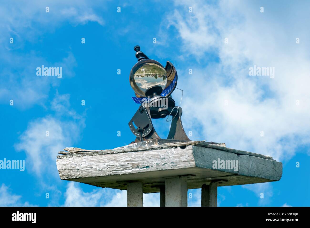 spherical glass meteorological sunshine recorder (heliograph) at the ...