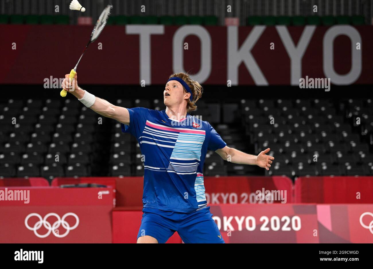 Tokyo, Japan. 25th July, 2021. Anders Antonsen, of Denmark, Badminton ...