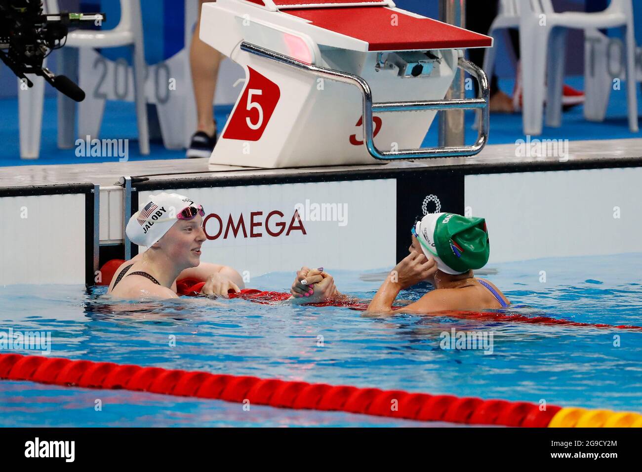 Tokyo, Japan. 25th July, 2021. Tatjana Schoenmaker (RSA) and Lydia ...