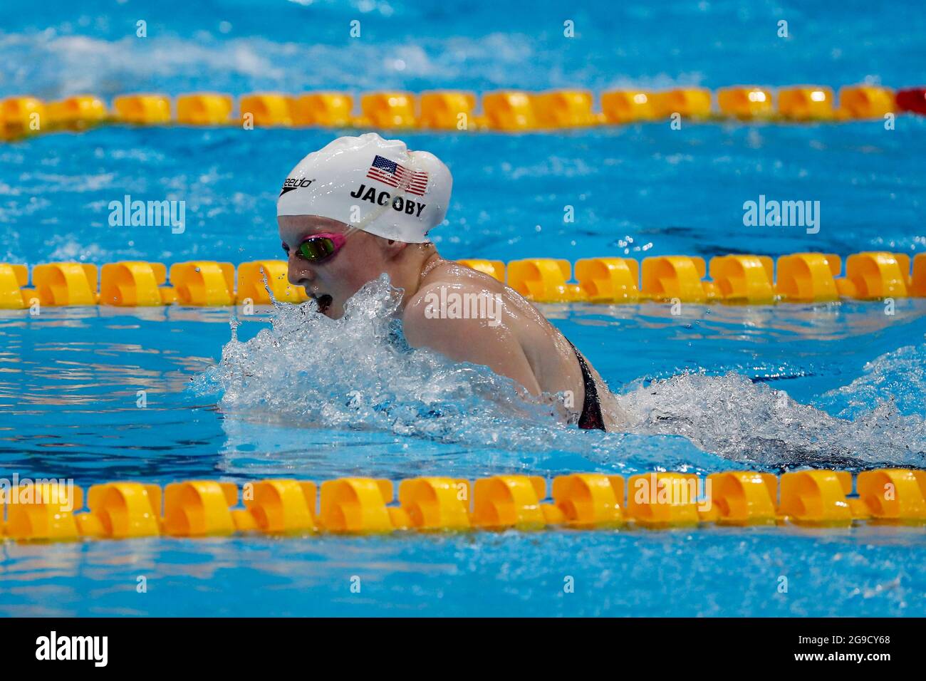 Tokyo, Japan. 25th July, 2021. Lydia Jacoby (USA) in the women's 100m ...