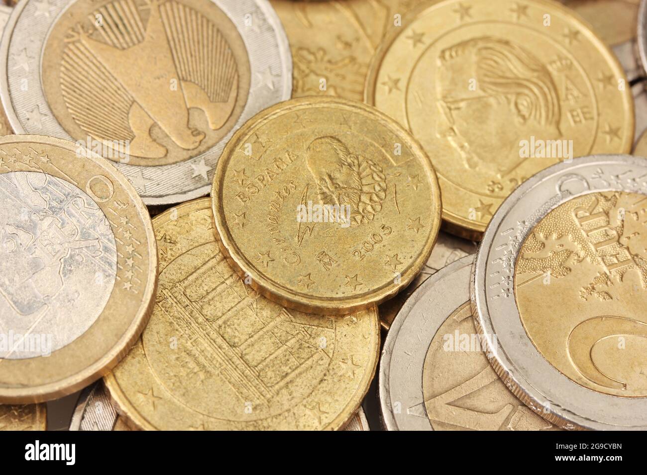 euro coins background Stock Photo - Alamy