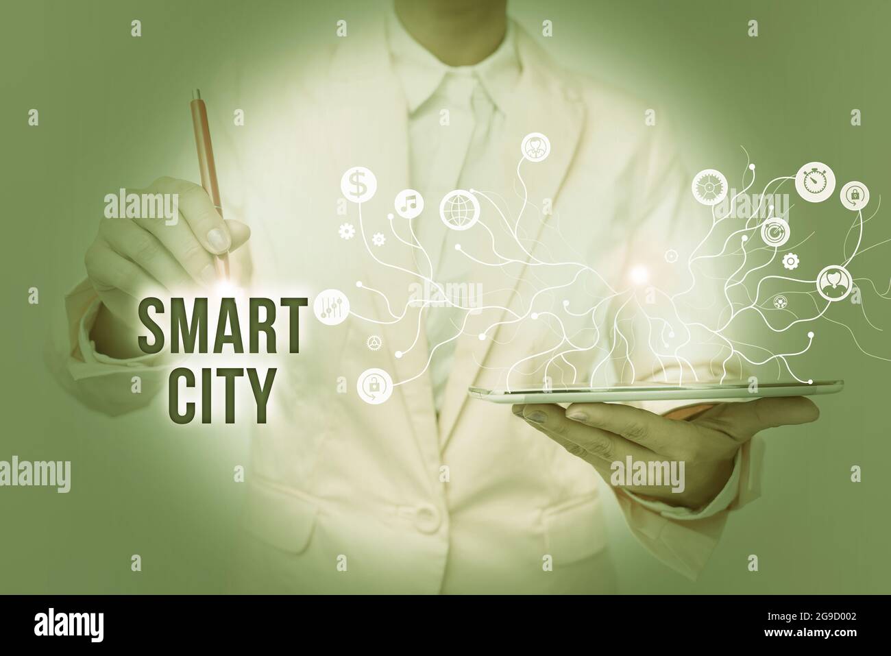 Text sign showing Smart City. Business approach an urban area that uses ...