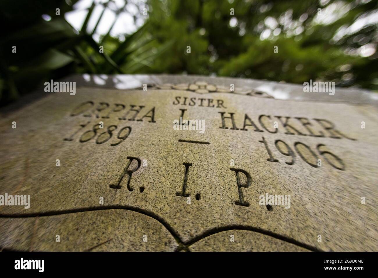 July 24, 2021; Bloomington, Indiana: Hacker family grave at Stepp ...