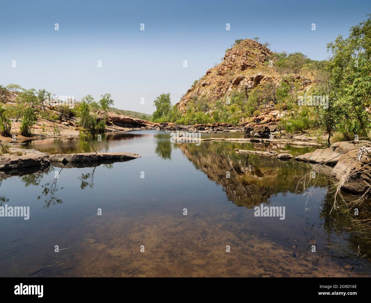 Rocky landscape and shallow pools on Bell Creek above Bell Gorge, Gibb ...