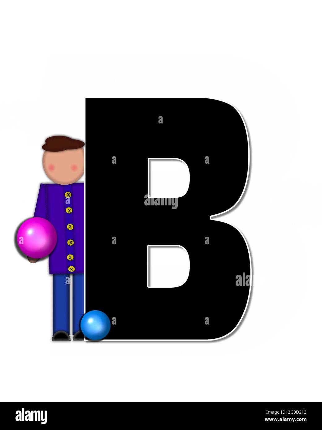 The letter B, in the alphabet set "Children Play Time," is decorated a ...