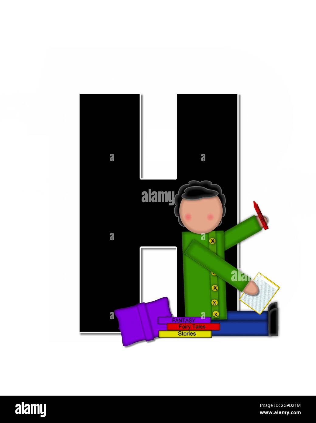 The letter H, in the alphabet set "Children Play Time," is decorated a ...