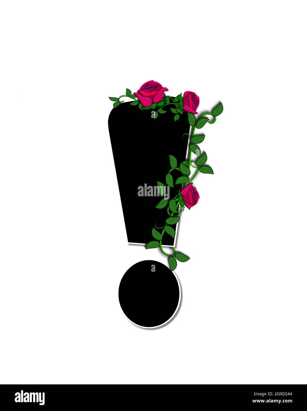 Exclamation point, in the alphabet set "Rose Trellis," is black with ...