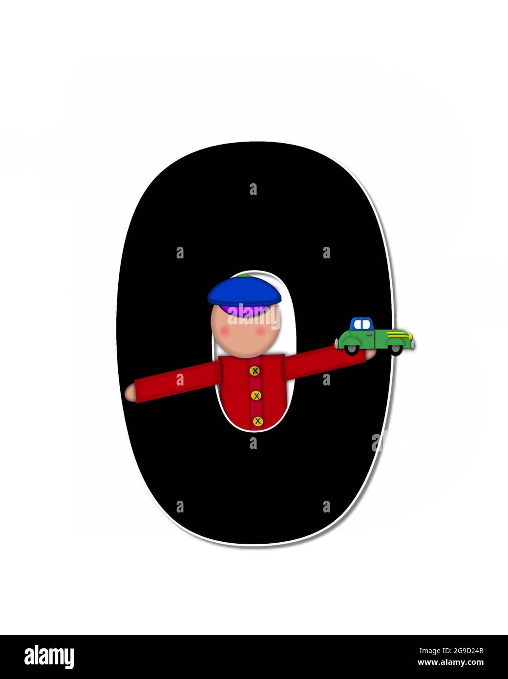 The letter O, in the alphabet set "Children Play Time," is decorated a ...
