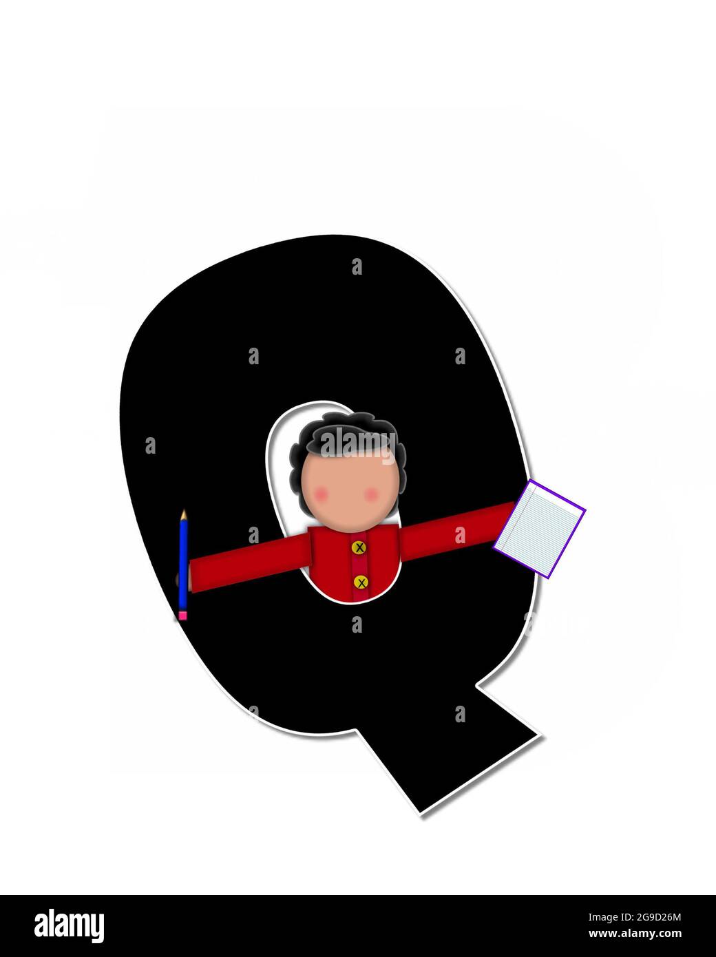 The letter Q, in the alphabet set "Children Play Time," is decorated a ...