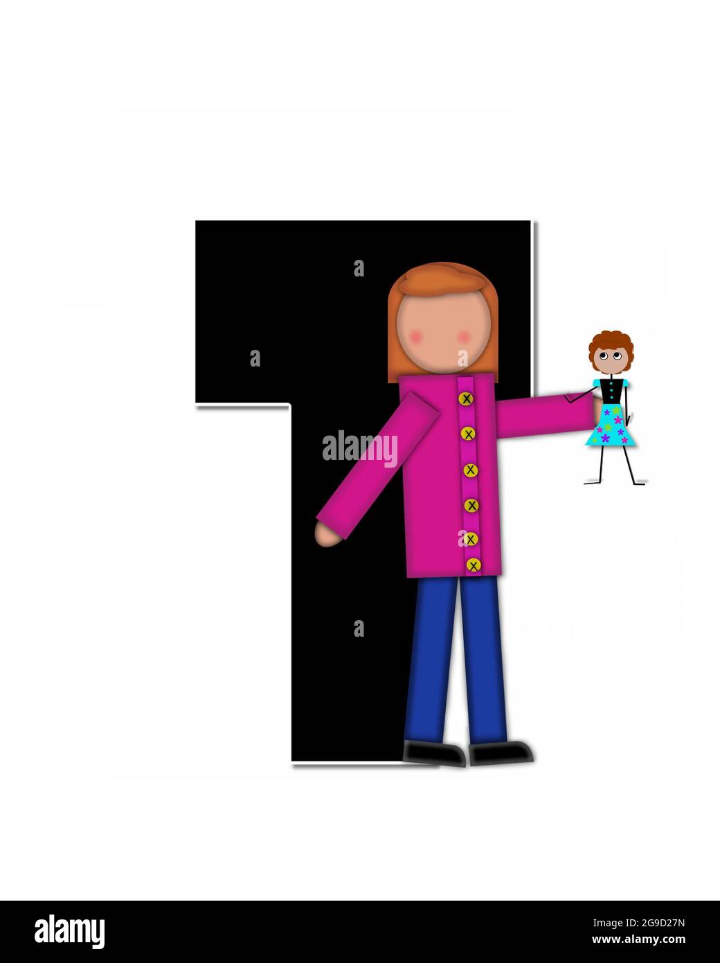 The letter T, in the alphabet set "Children Play Time," is decorated a ...